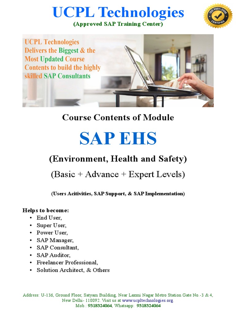 0015 SAP EHS Syllabus UCPL Technologies | PDF | Business Process | Computing