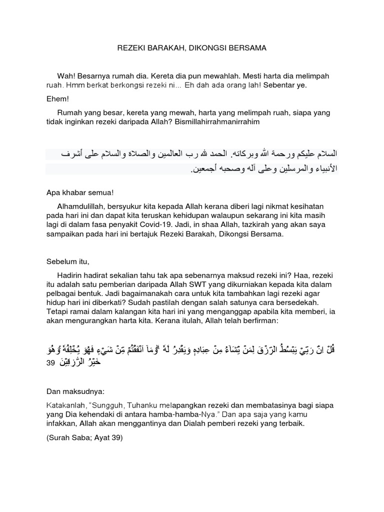 Teks Mimbar Daie | PDF