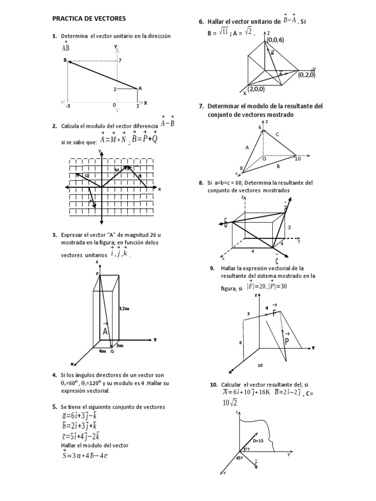 Determina el vector unitario en la dirección | PDF | Vector Euclidiano | Álgebra lineal