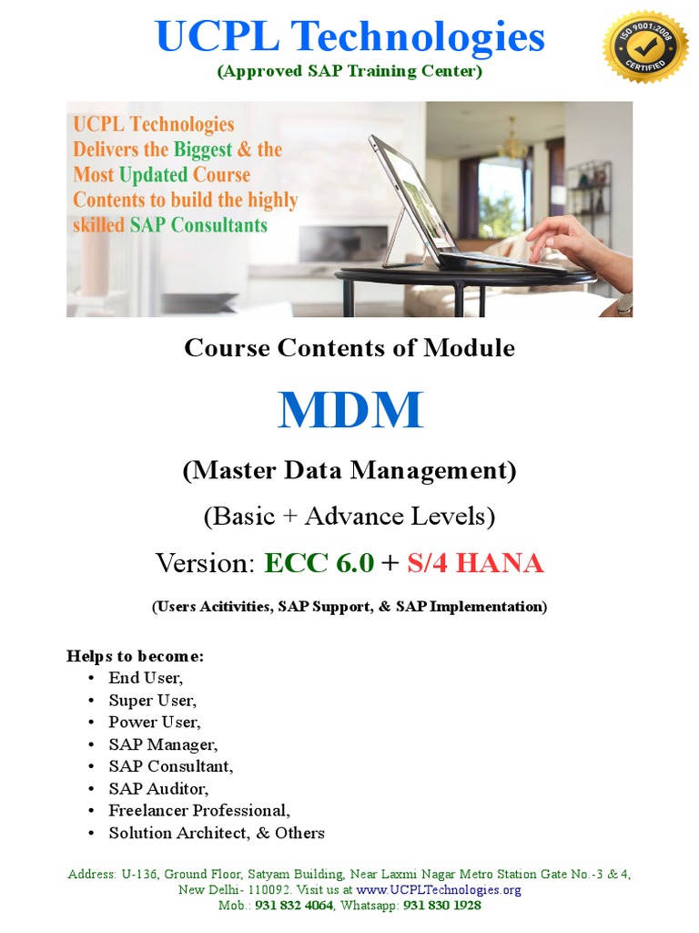0018 SAP MDM with S4 HANA Syllabus UCPL Technologies | PDF | Computer Engineering | Business