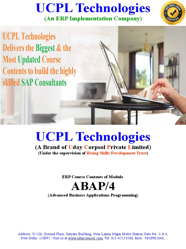 0004 SAP ABAP Syllabus UCPL Technologies | PDF | Enterprise Resource Planning | Software Development