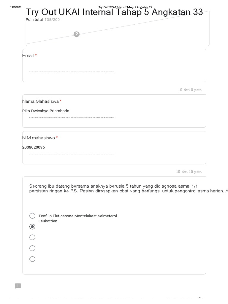 Try Out UKAI Internal Tahap 5 Angkatan 33 | PDF