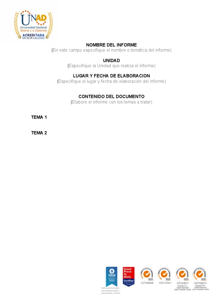 Plantilla para Informes | PDF