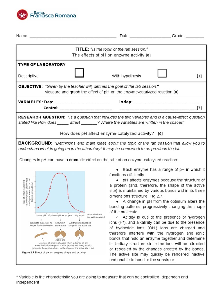 Lab Guide #3. The Effects of PH On Enzyme Activity | PDF | Ph | Enzyme