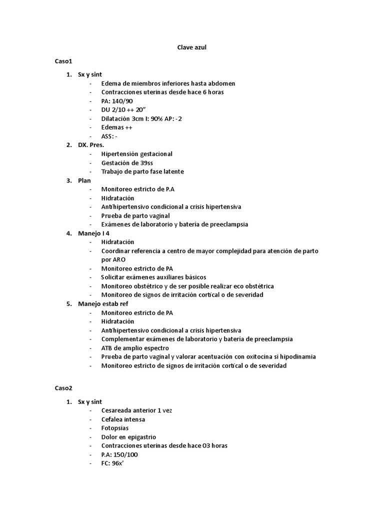 Protocolo Clave Azul en Obstetricia | PDF | Parto | El embarazo