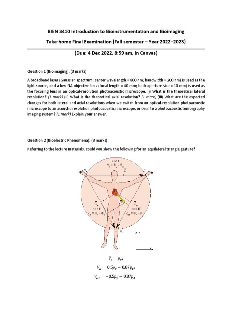 Final Examination | PDF | Angular Resolution | Electromyography