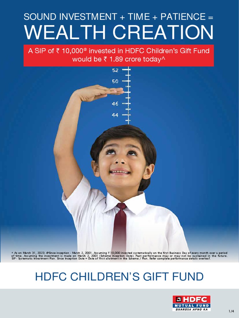 HDFC Children's Gift Fund Leaflet (As On 31st March 2023) | PDF ...