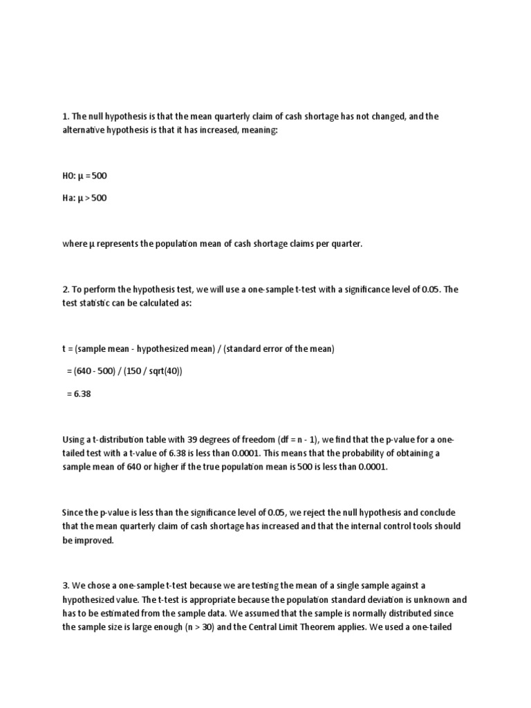 Cbe | PDF | P Value | Student's T Test