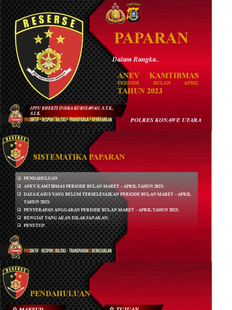Paparan Kasat Reskrim Anev Kamtibmas April 2023 | PDF
