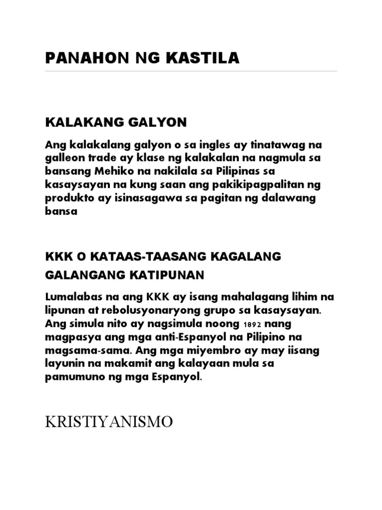 Panahon NG Kastila | PDF