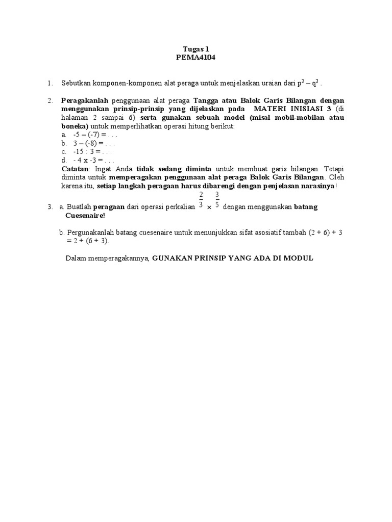 Tugas 1 Kelas Master Workshop Matematika | PDF