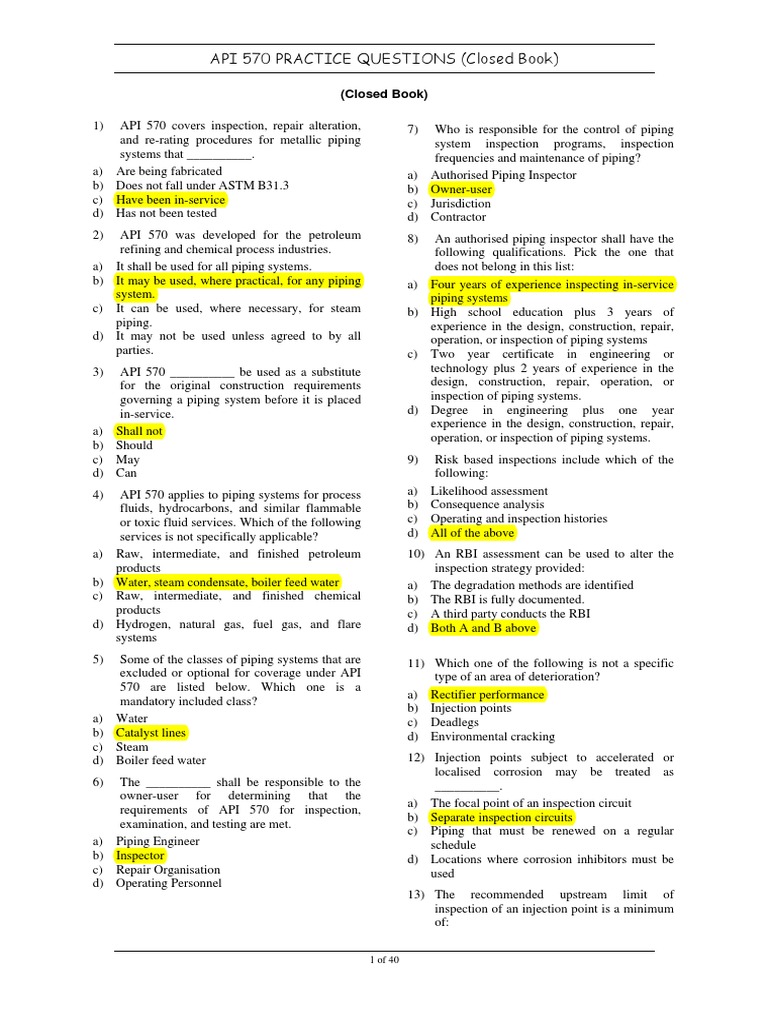 Pages From API 570 All Closed Book | PDF | Pipe (Fluid Conveyance ...