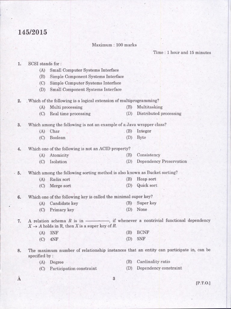 KPSC - QP - 145-15 | PDF | Dynamic Web Page | Java Script