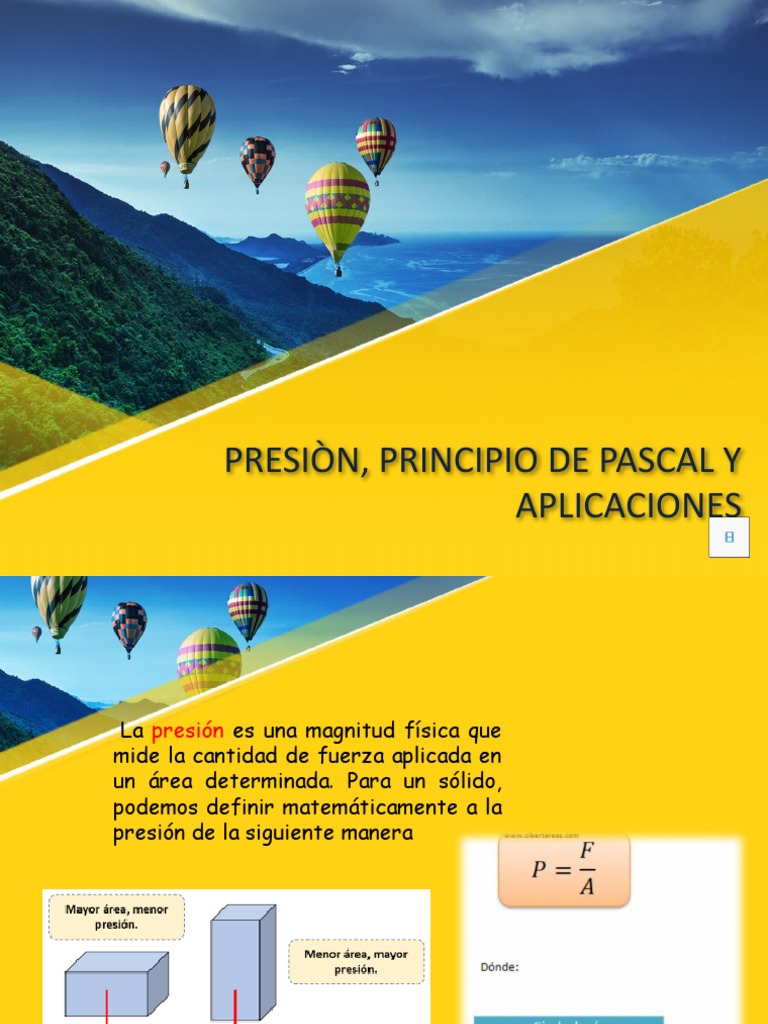 Presiòn, Principio de Pascal y Aplicaciones | PDF