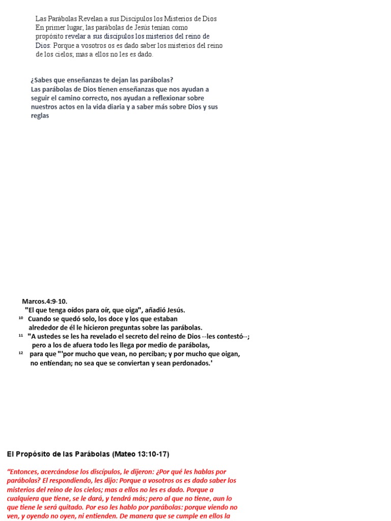 Las Parabolas | PDF | Parábolas de Jesús | Jesús