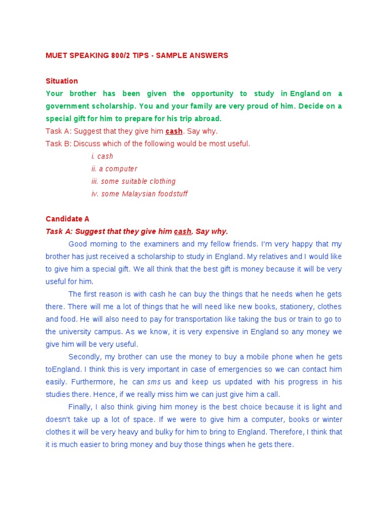 Muet Speaking and Writing | PDF | Communication | Information