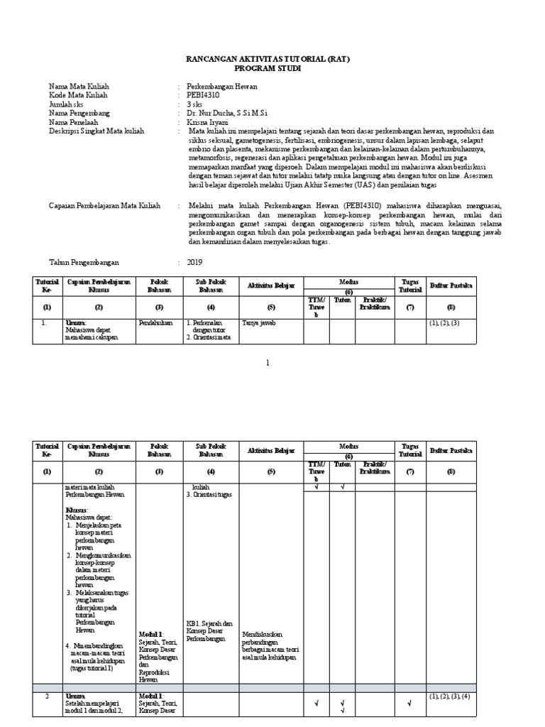 F. Rat Perkembangan Hewan | PDF