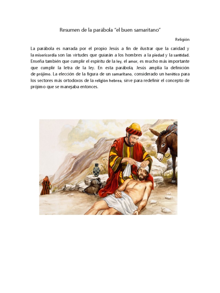 Parabola El Buen Samaritano Resumen | PDF