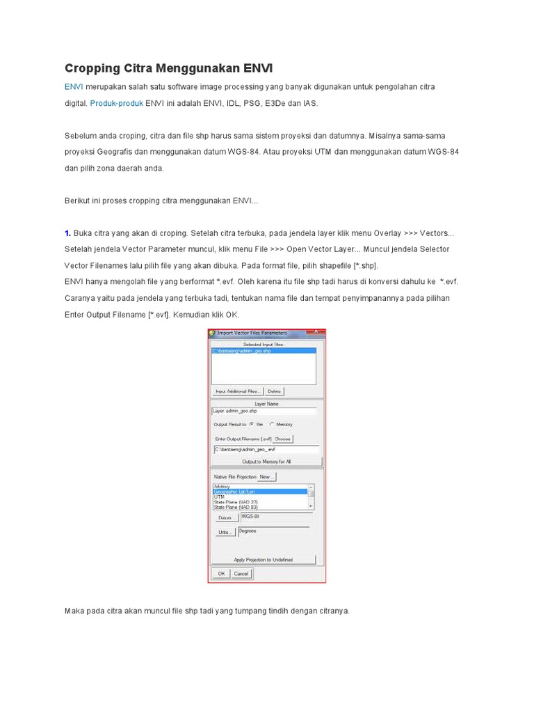 Cropping Citra Menggunakan ENVI | PDF | Komputer