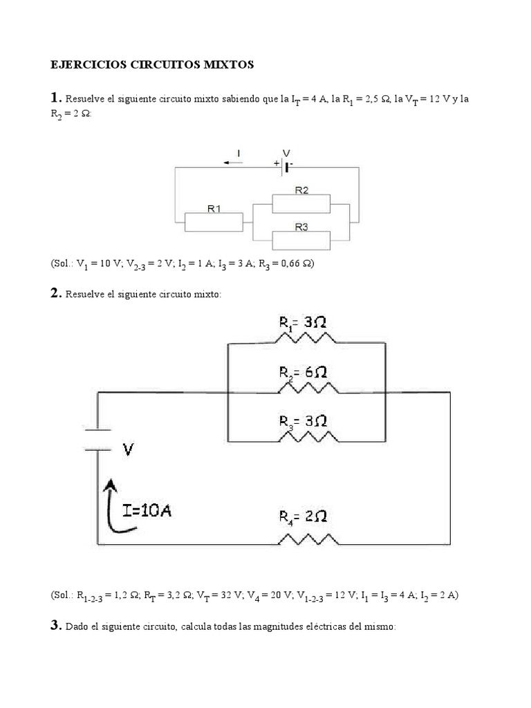 Ejercicios Circuitos Mixtos | PDF