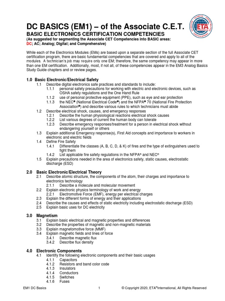 EM1 Comps | PDF | Series And Parallel Circuits | Electrical Network