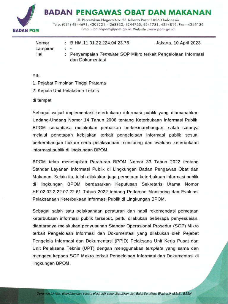 Template Sop Ppid | PDF