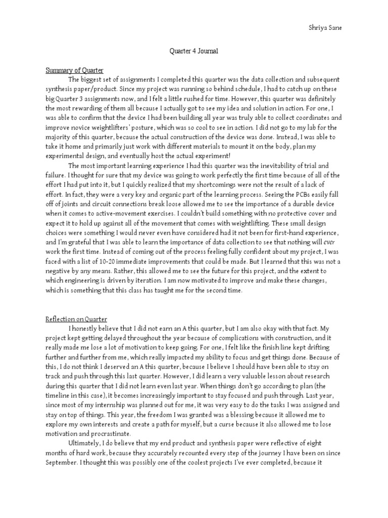 Quarter 4 Journal | PDF | Printed Circuit Board