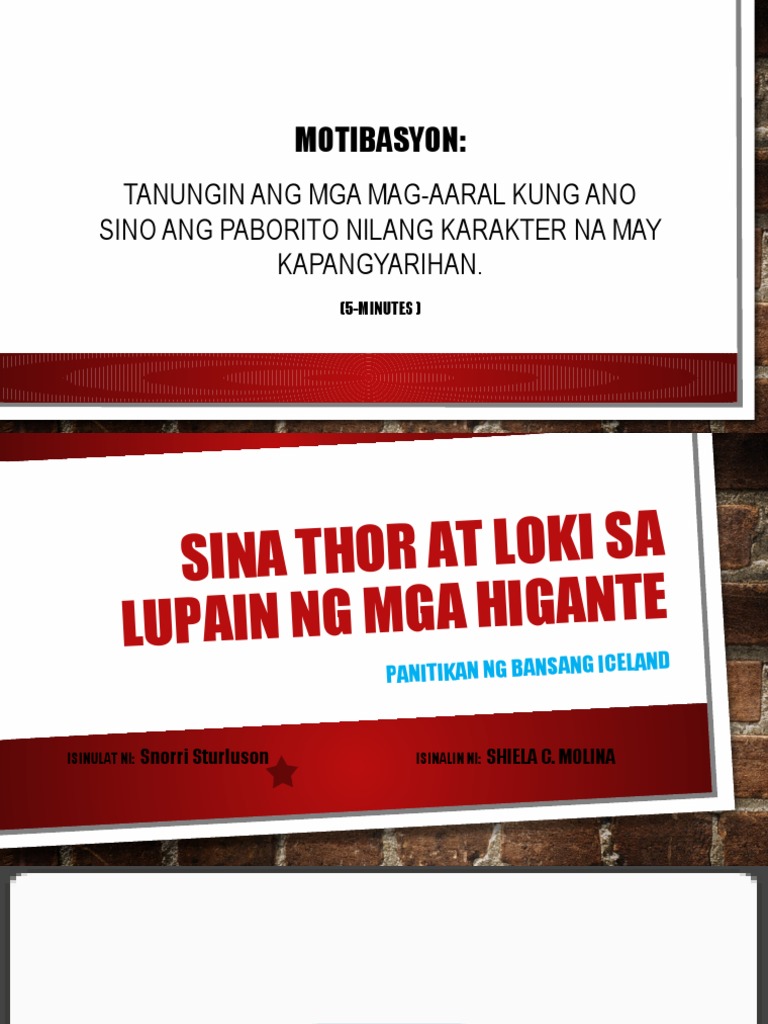 Q2 Aralin 1SINA THOR AT LOKI SA LUPAIN NG MGA HIGANTE | PDF