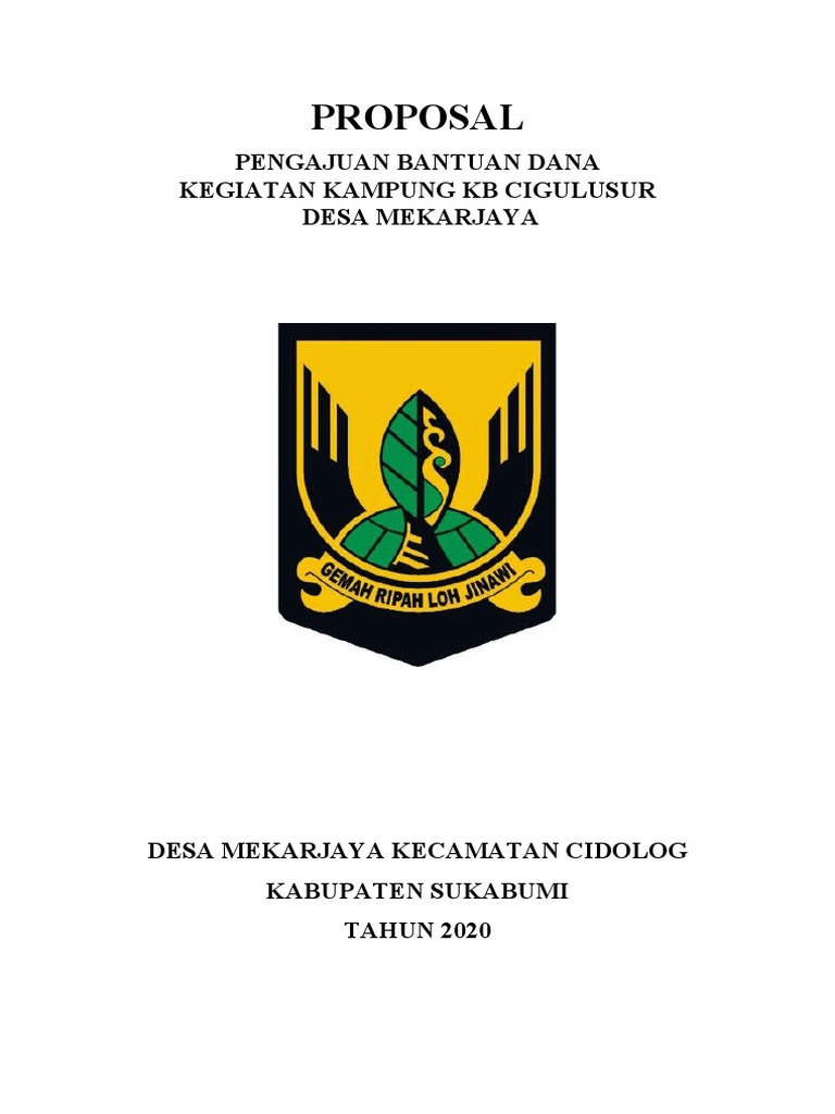 Proposal Bantuan Dana Kampung KB Mekarjaya | PDF