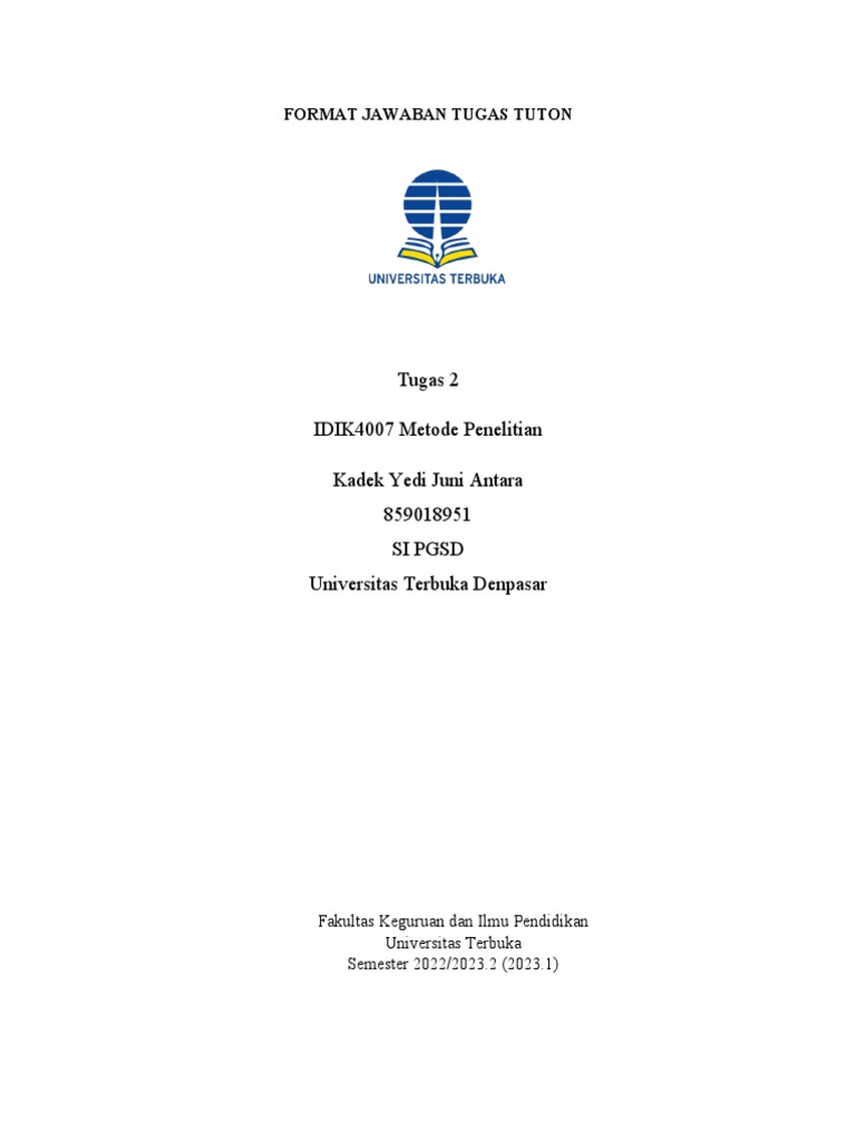 Tugas 2 IDIK4007 Metode Penelitian | PDF