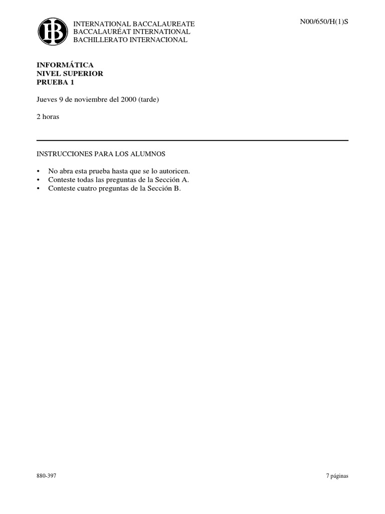 Computer Science Paper 1 HL Spanish | PDF | Puerta lógica ...