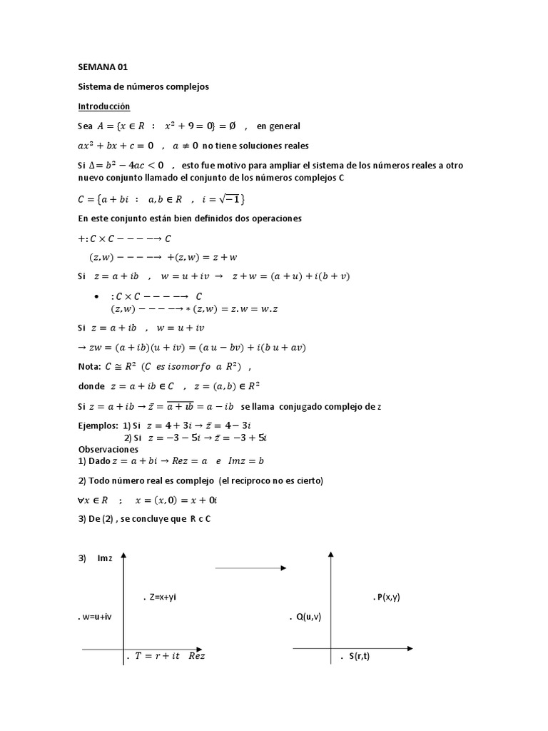 Sistema de Numeros Complejos | PDF | Número complejo | Ecuaciones