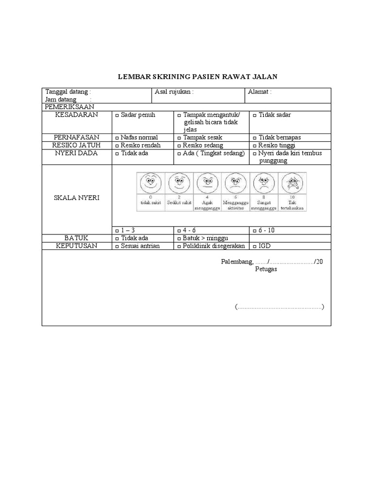 LEMBAR SKRINING PASIEN RAWAT JALAN | PDF