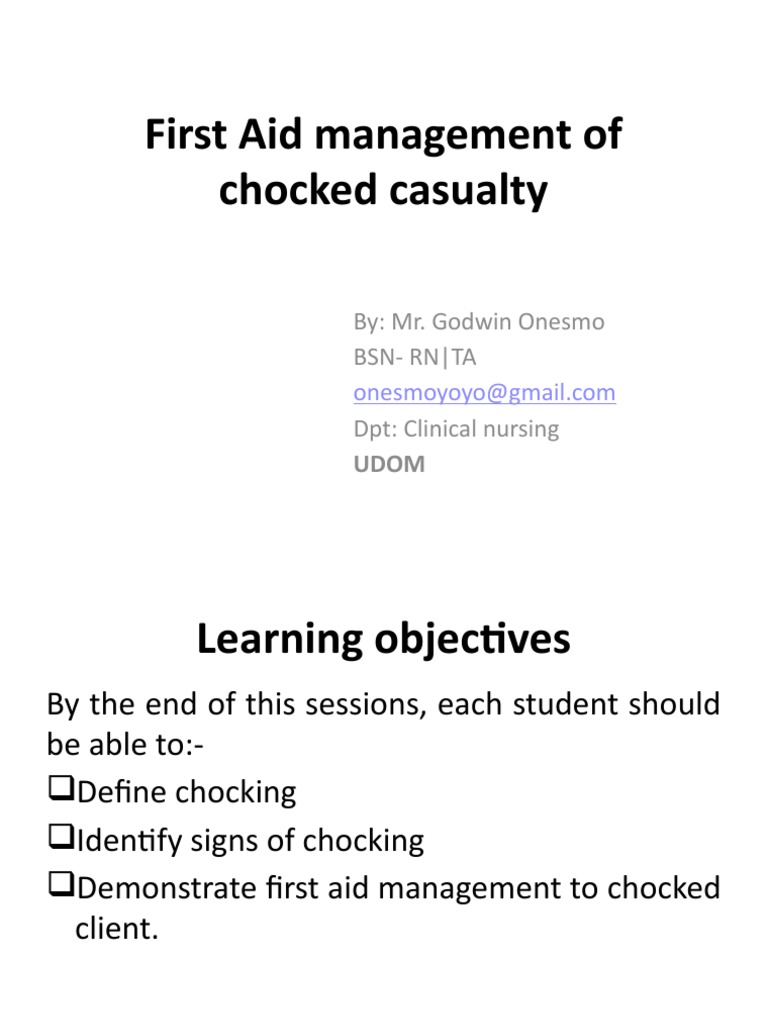 Chocking | PDF | First Aid | Medical Treatments