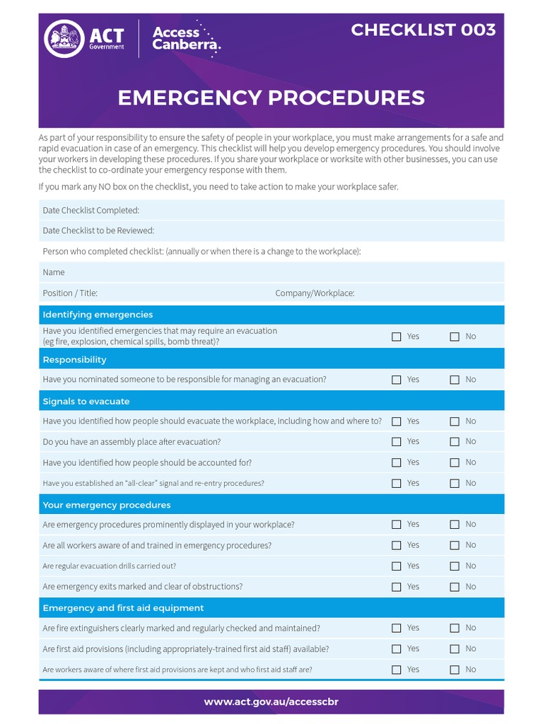 Emergency Procedures Checklists | PDF | Emergency Evacuation | Emergency