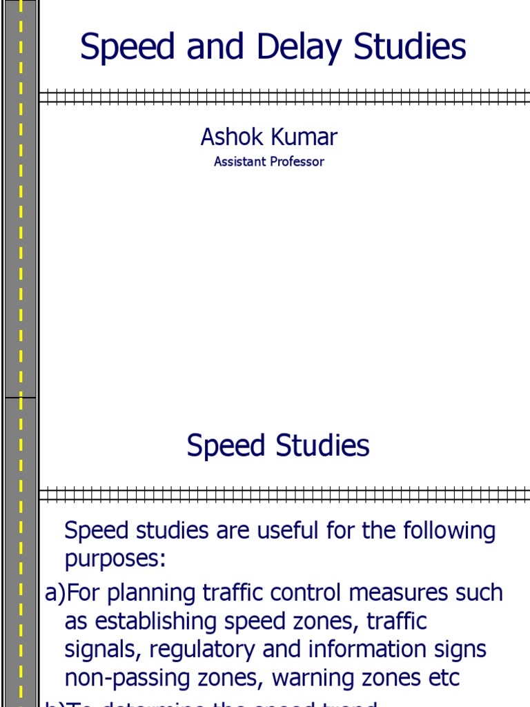 Traffic Survey Speed | PDF | Speed | Traffic