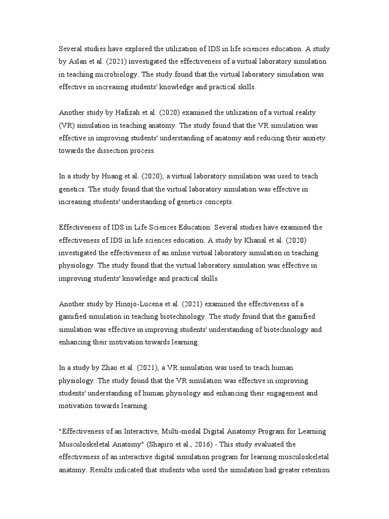 Utilization and Effectiveness of Interactive Digital Simulation in Life ...