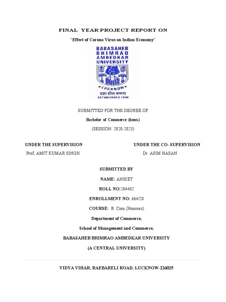 Aniket Final Year Project Report | PDF | Fiscal Policy | Banks