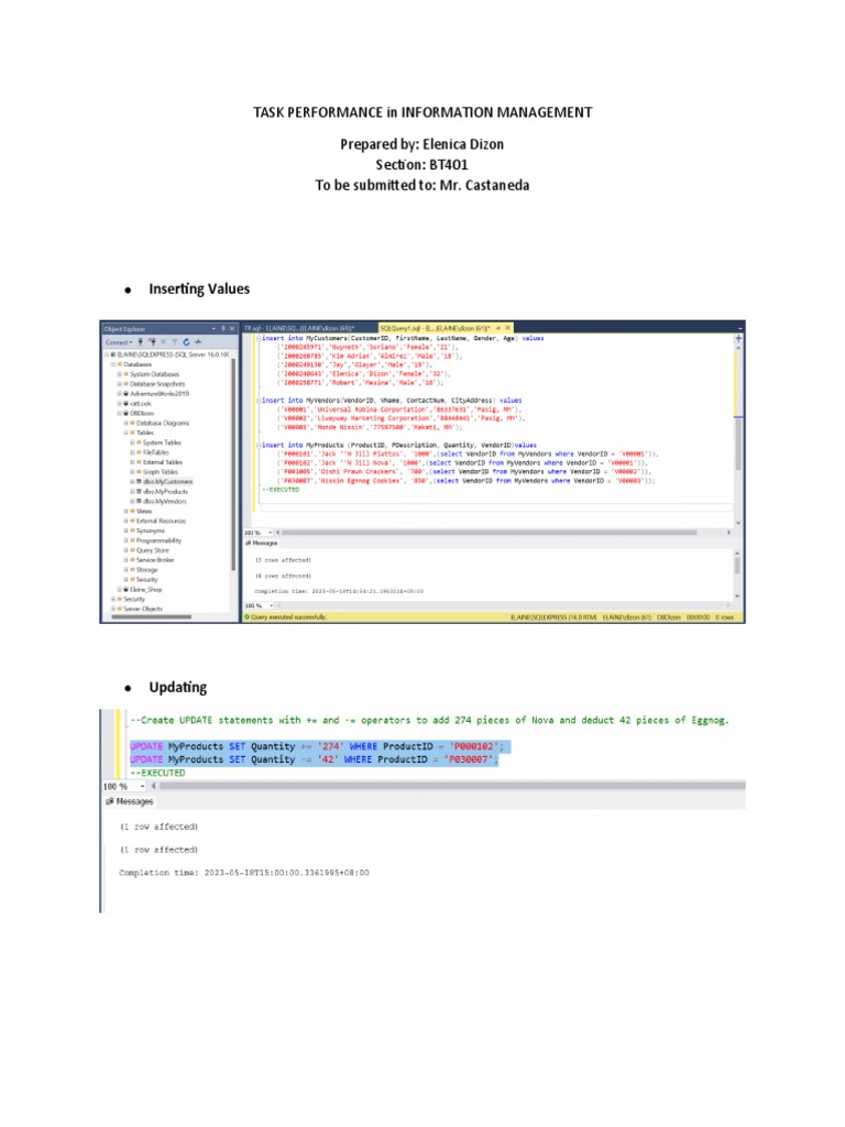 Database Vendor, Customer and Product | PDF | Computer Programming ...