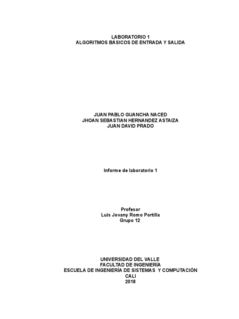 Algoritmos Básicos de Entrada/Salida | PDF | Algoritmos | Desviación ...