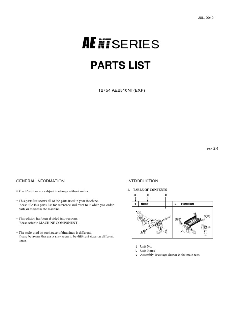 AE2510NT (EXP) (Ver.2.0) | PDF | Screw | Machines