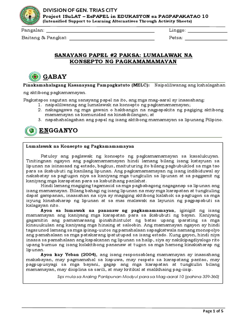 Q4 LAS - AP - G10 - Week 2 | PDF