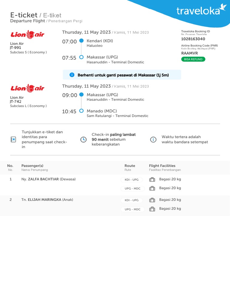 Reevy Agustino Loen Kdi Raamvr MDC Flight - Originating | PDF