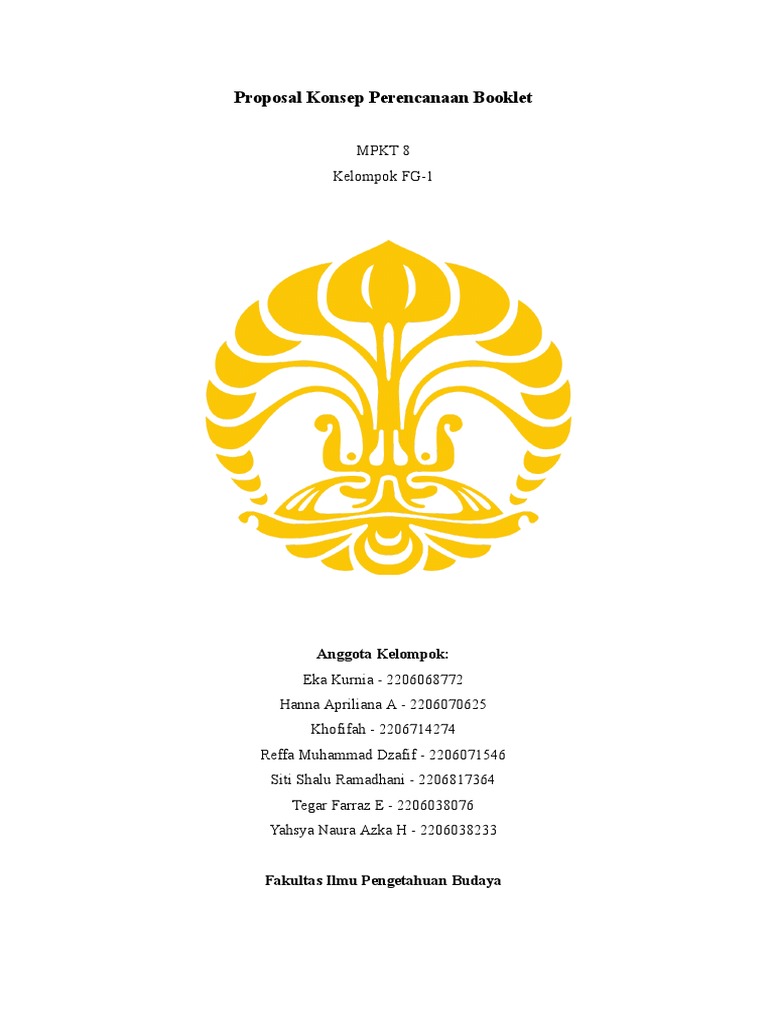 Proposal Konsep Perencanaan Booklet - FG 1 - MPKT 8 | PDF