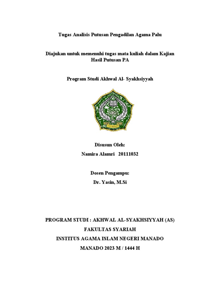 Analisis Putusan Pengadilan Agama Palu | PDF