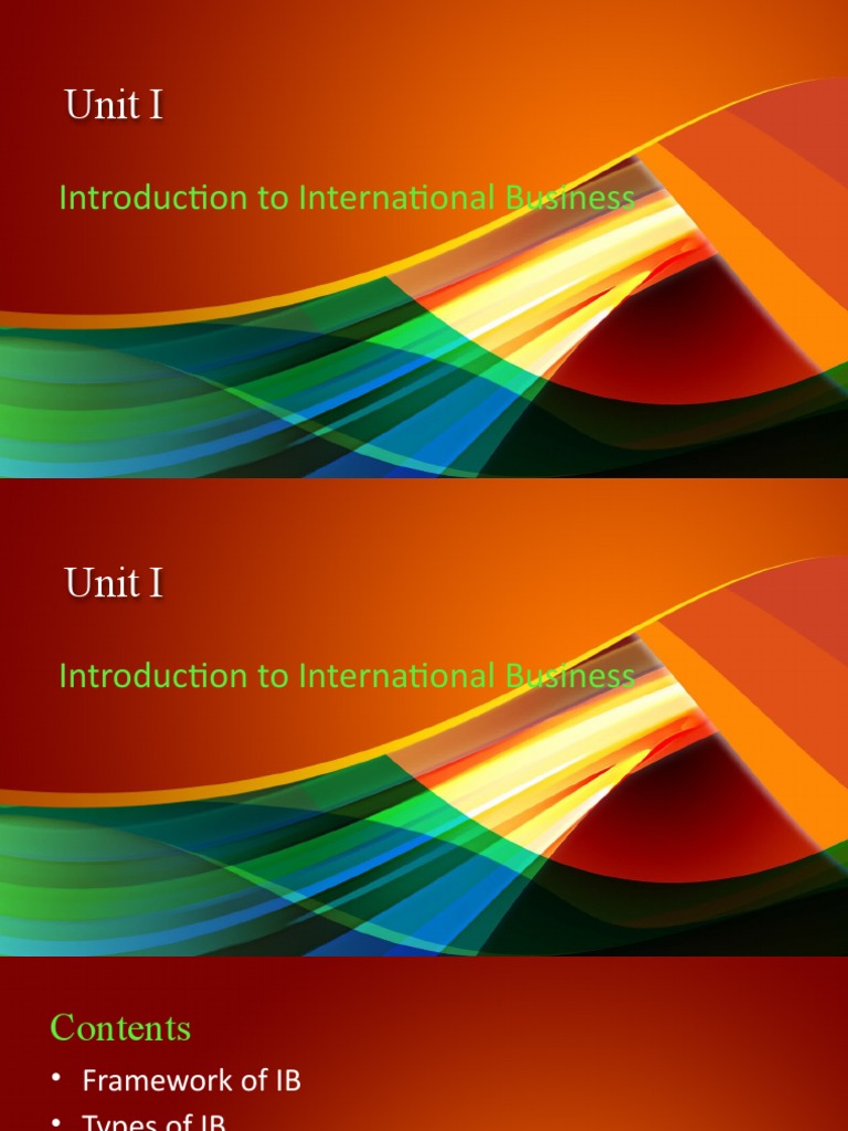 BBA IV Unit I Intoduction To IBE | PDF | Business | License