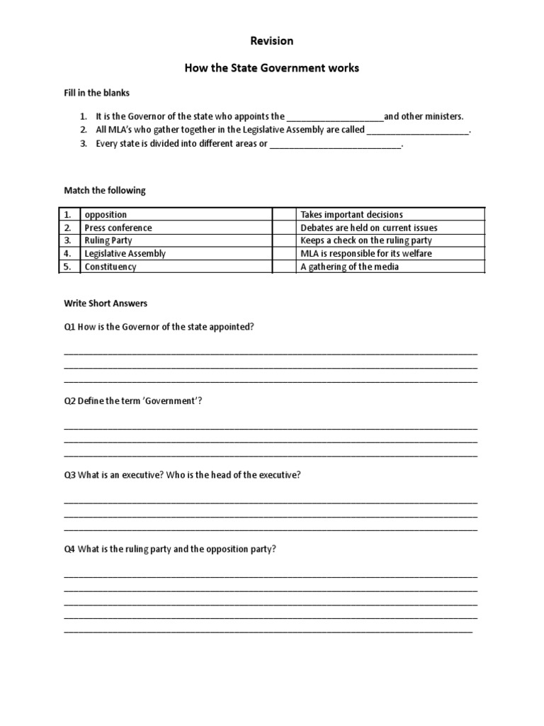 Understanding State Government Structure | PDF | Political Events ...