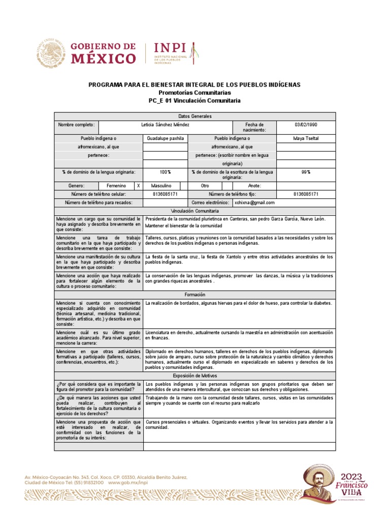 PC - E 01 Vinculación Comunitaria 19 (1) - 1 | PDF