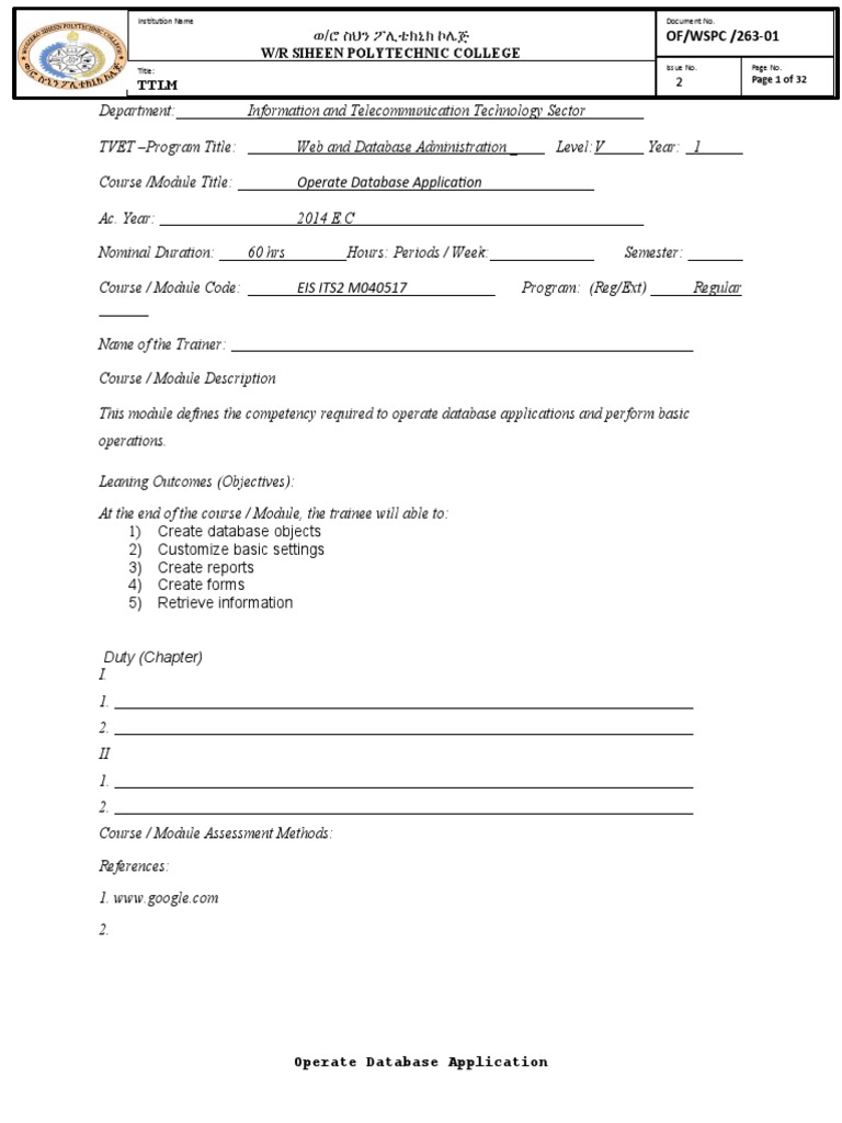Operate Database Application | PDF | Databases | Relational Database