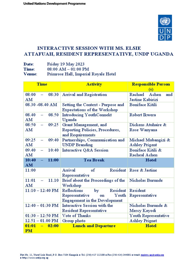 Interative Session With UNDP Uganda Resident Representative - 19.05. ...